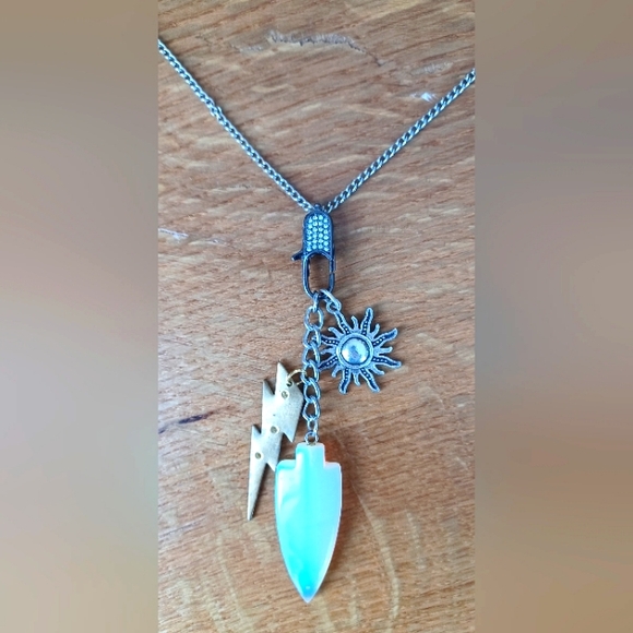 Jewelry | Handmade Lightning Bolt And Opalite Arrowhead Necklace | Poshmark